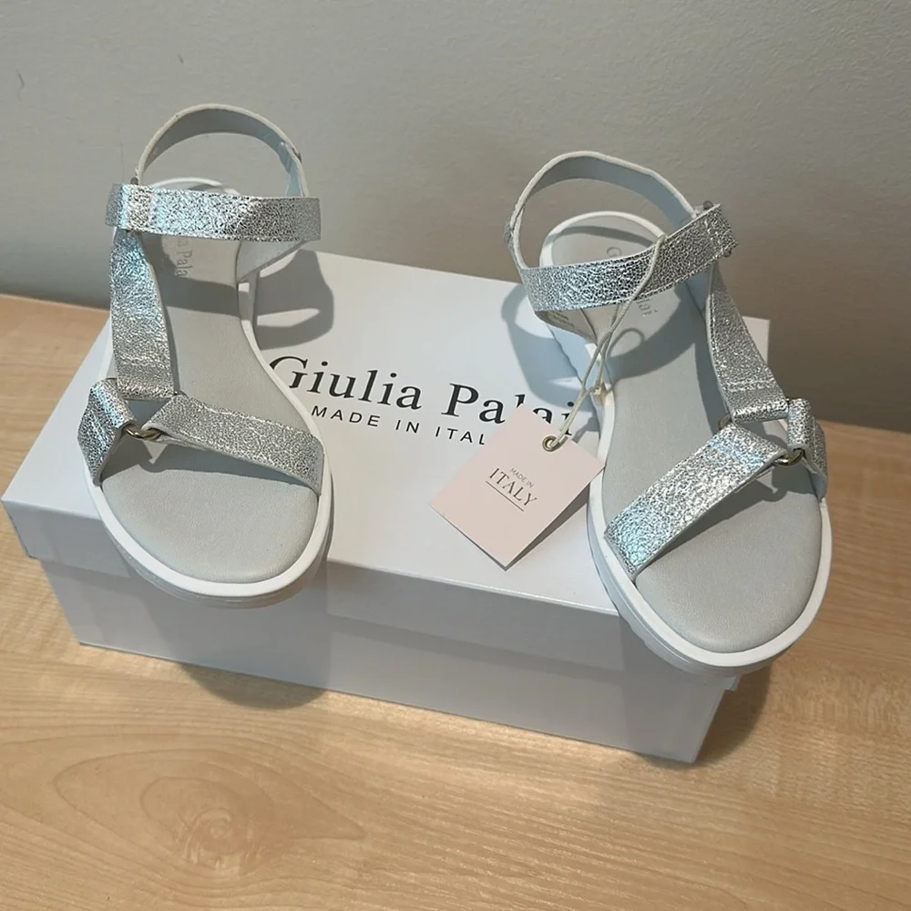 Giulia Palai | Shoes | Giulia Palai Silver Asymetrical Strap Sandal ...
